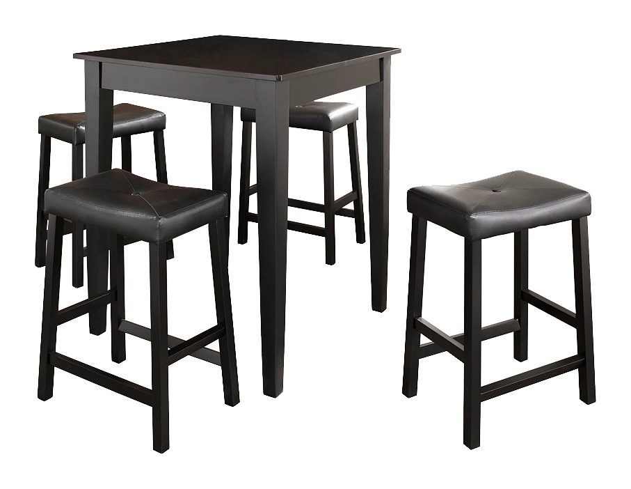 Crosley Pub 5-Piece Dining Set with Upholstered Saddle Stools | Bass ...